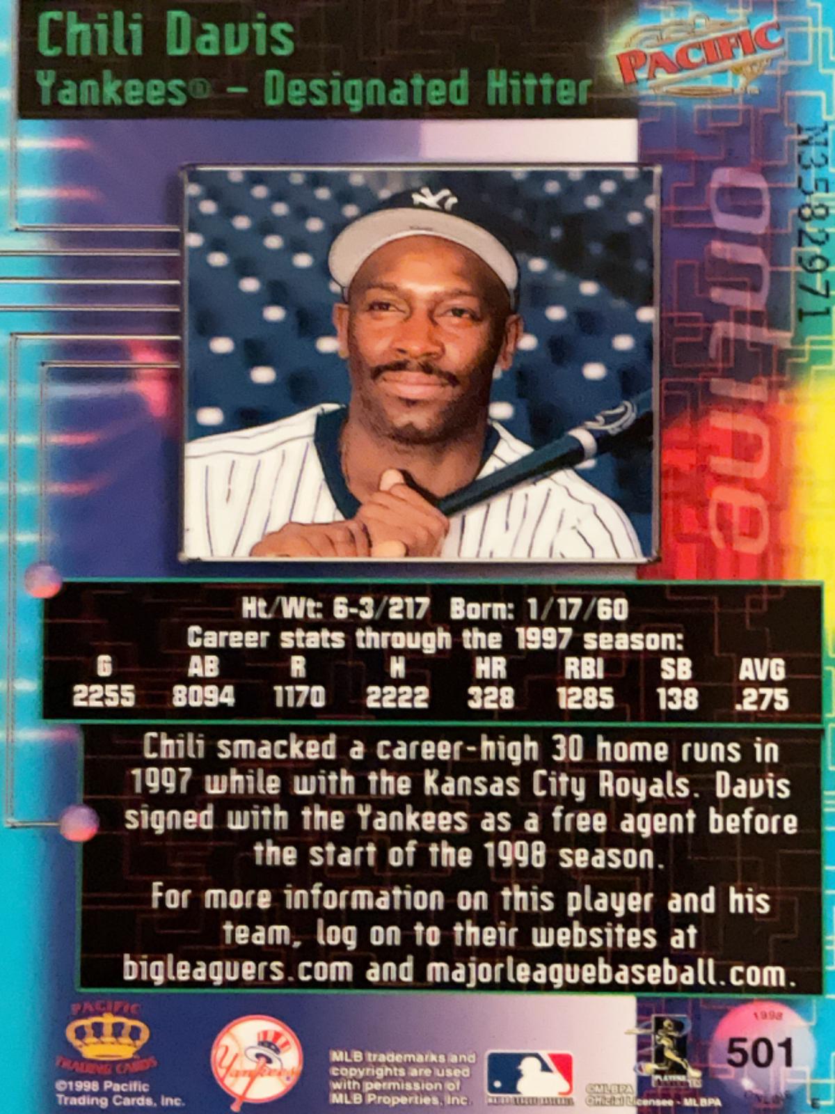 Chili Davis #501 Prices | 1998 Pacific Online | Baseball Cards
