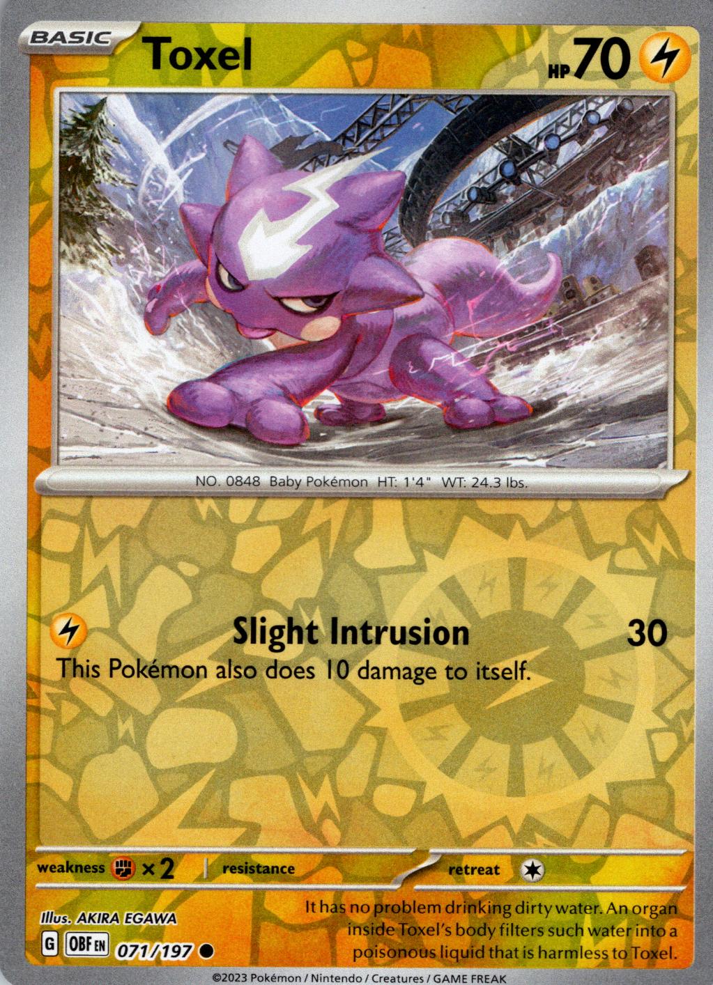 Toxel [Reverse Holo] #71 Prices | Pokemon Obsidian Flames | Pokemon Cards