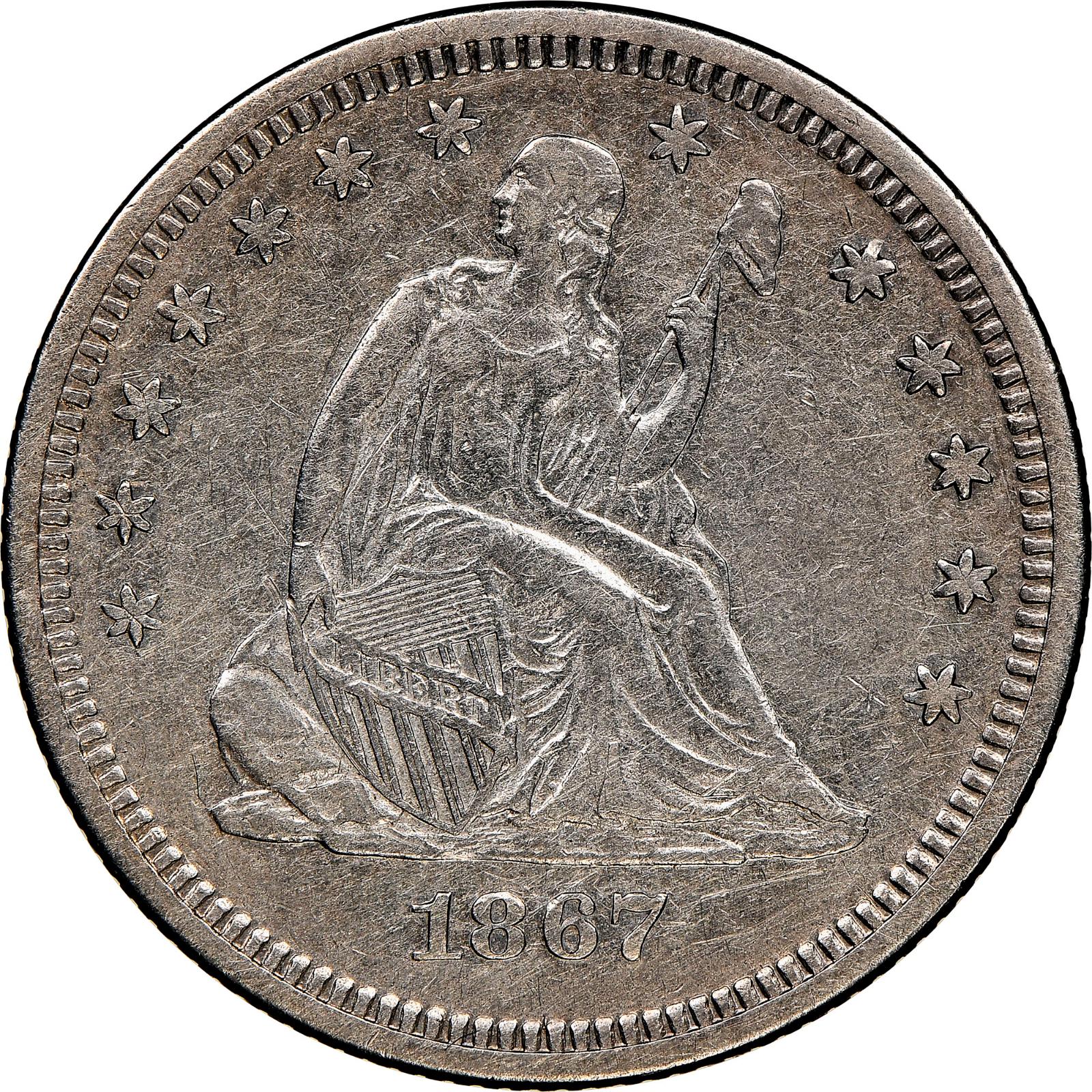 1867 Seated Liberty Quarter Prices | Ungraded, NGC, PCGS Values