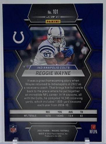 Reggie Wayne #101 Prices | 2023 Panini Mosaic | Football Cards