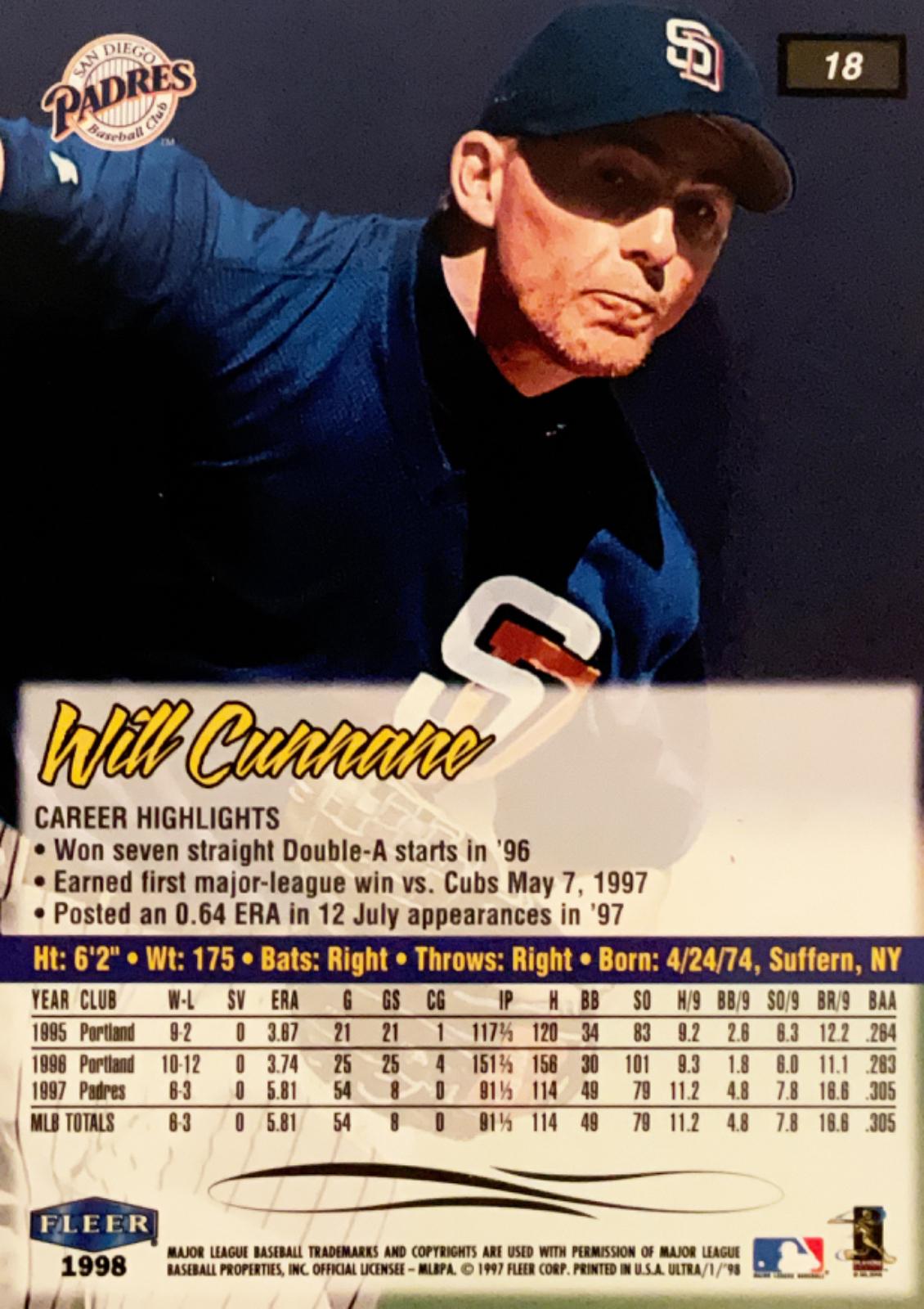 Will Cunnane #18 Prices | 1998 Ultra | Baseball Cards