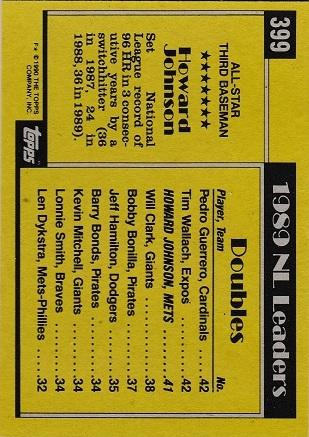 Howard Johnson #399 Prices | 1990 Topps | Baseball Cards