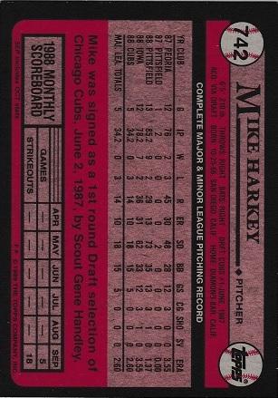 Mike Harkey #742 Prices [Rookie] | 1989 Topps | Baseball Cards