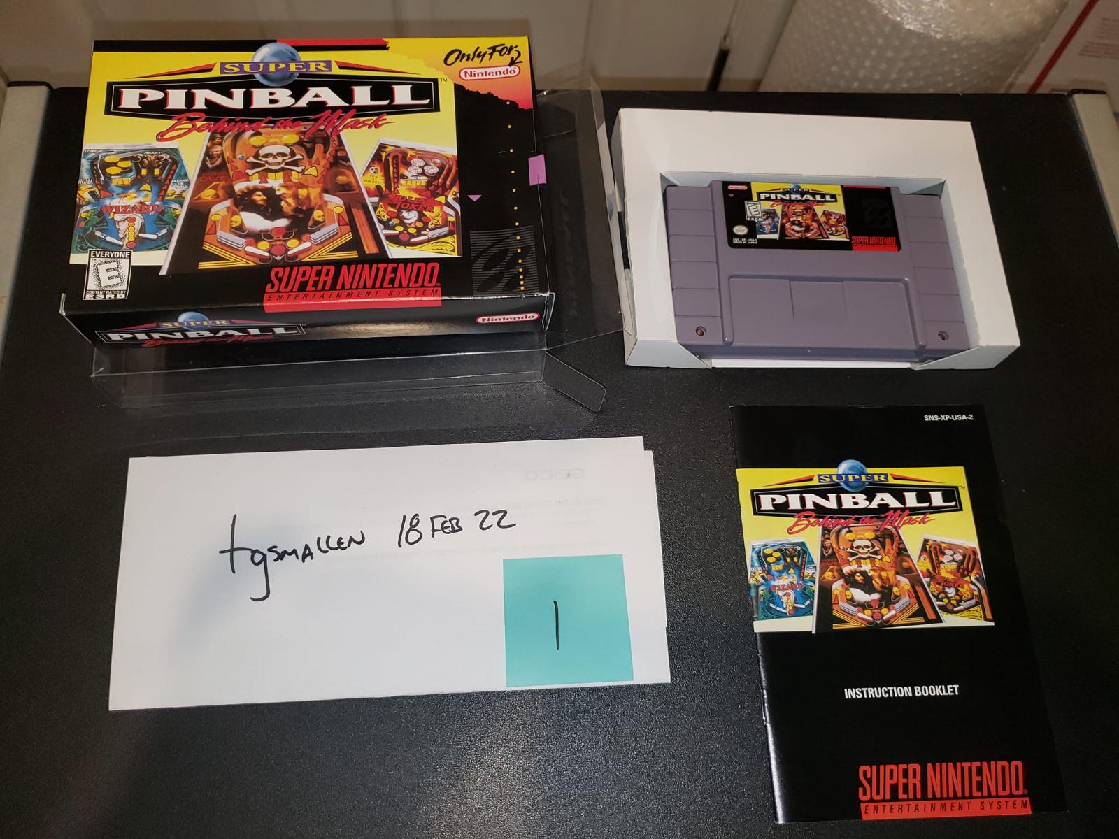 Super Pinball Behind the Mask | Item, Box, and Manual | Super Nintendo