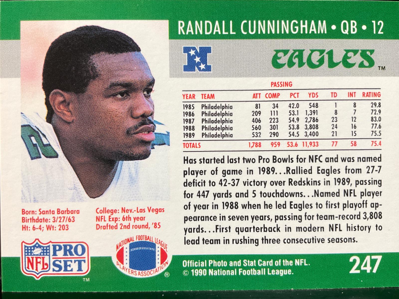 Randall Cunningham #247 Prices | 1990 Pro Set | Football Cards