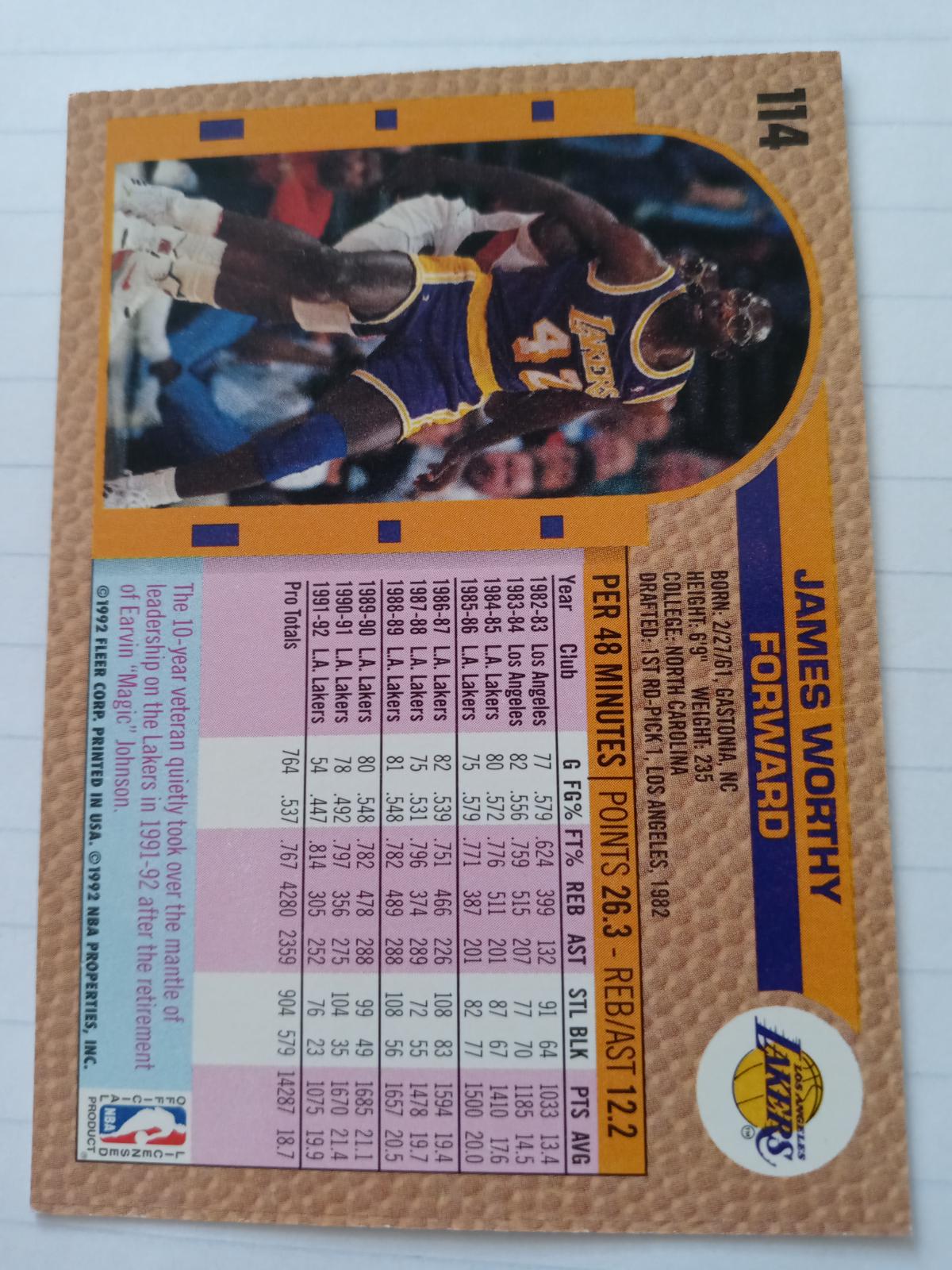 James Worthy #114 Prices | 1992 Fleer | Basketball Cards