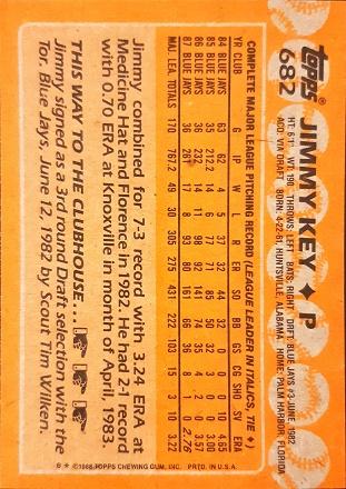 Jimmy Key #682 Prices | 1988 Topps | Baseball Cards