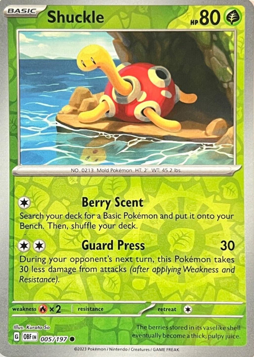 Shuckle [Reverse Holo] #5 Prices | Pokemon Obsidian Flames | Pokemon Cards