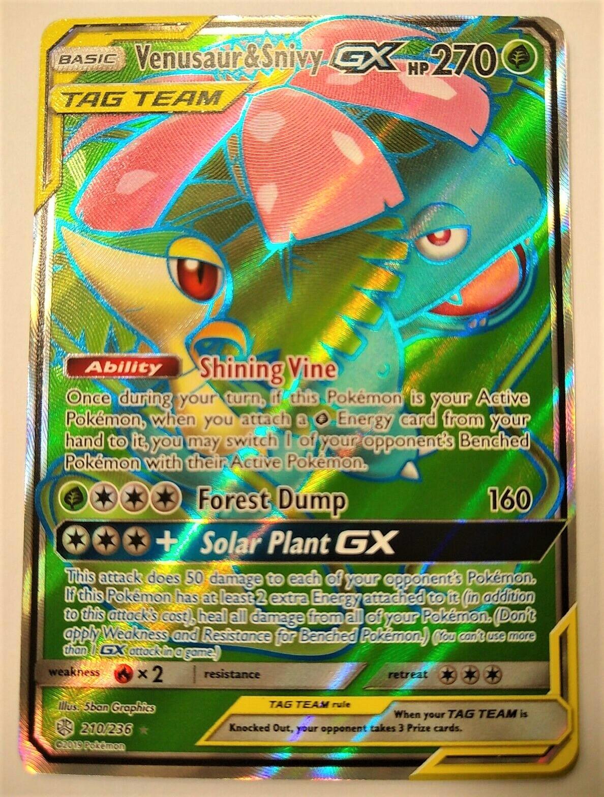 Venusaur & Snivy GX #210 Prices | Pokemon Cosmic Eclipse | Pokemon Cards