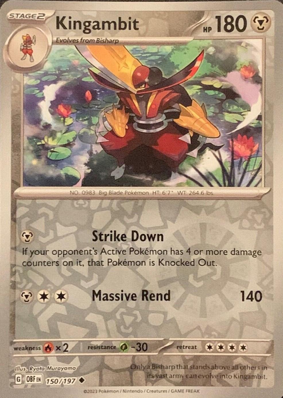 Kingambit [Reverse Holo] #150 Prices | Pokemon Obsidian Flames ...