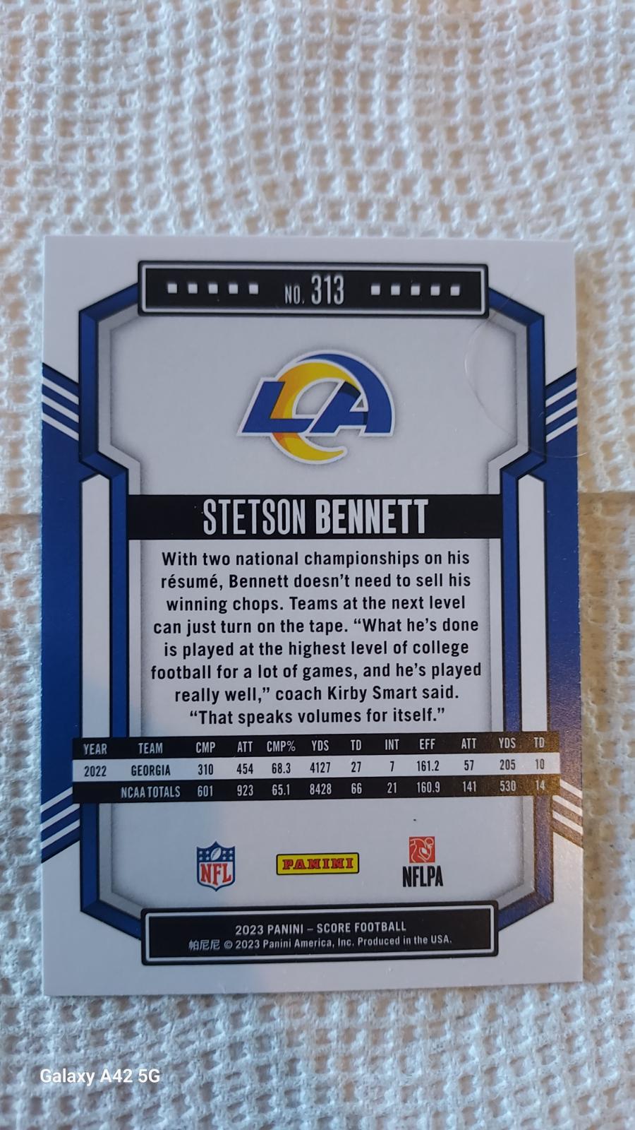 Stetson Bennett IV #313 Prices [Rookie] | 2023 Panini Score | Football ...