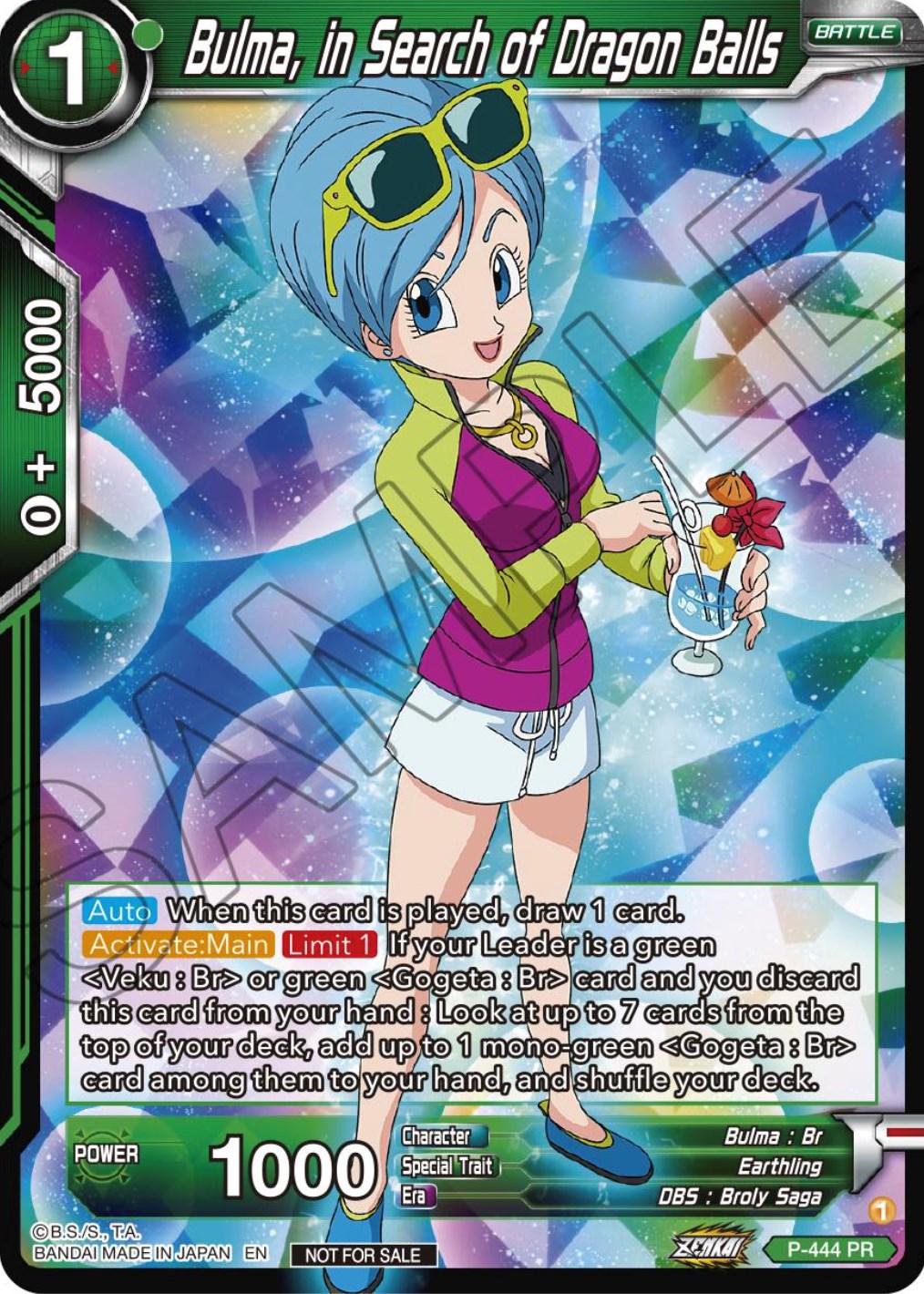 Bulma, In Search of Dragon Balls [Zenkai Series Tournament Pack Vol.2] P-444 Prices | Dragon ...