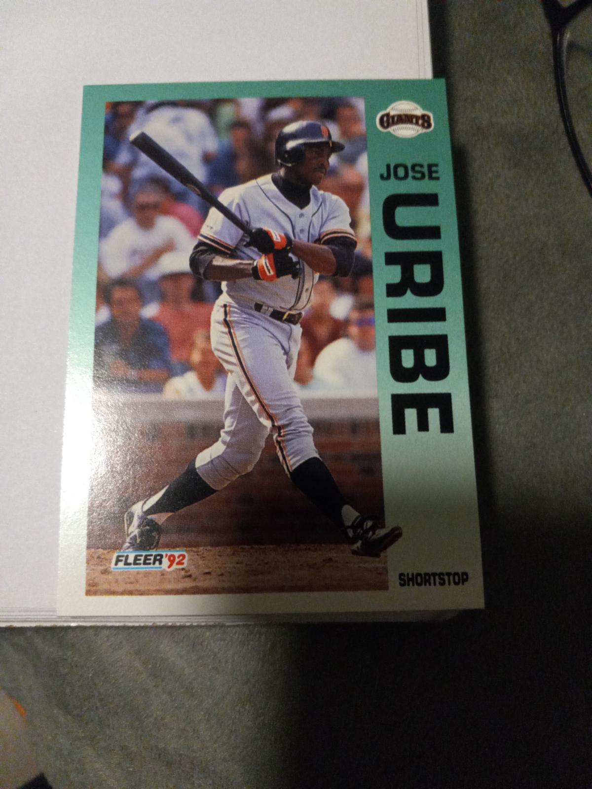 Jose Uribe [Error] | Ungraded | 1992 Fleer