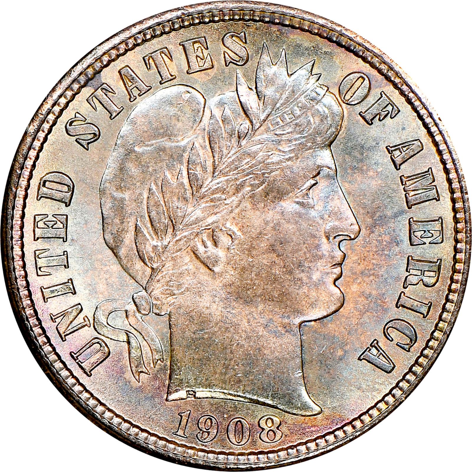 1908 S Barber Dime Prices | Ungraded, NGC, PCGS Values