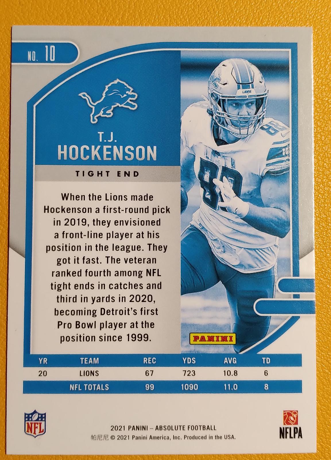 T. J. Hockenson #10 Prices | 2021 Panini Absolute | Football Cards