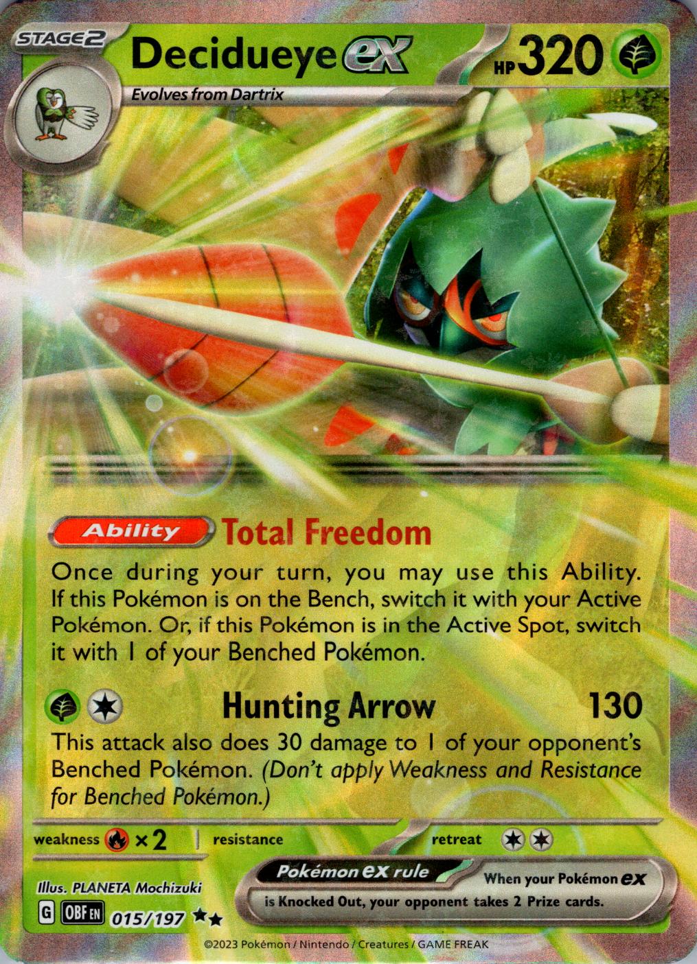 Decidueye ex #15 Prices | Pokemon Obsidian Flames | Pokemon Cards