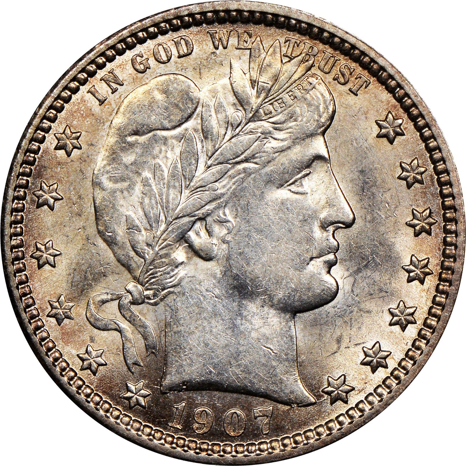 1907 D Barber Quarter Prices | Ungraded, NGC, PCGS Values