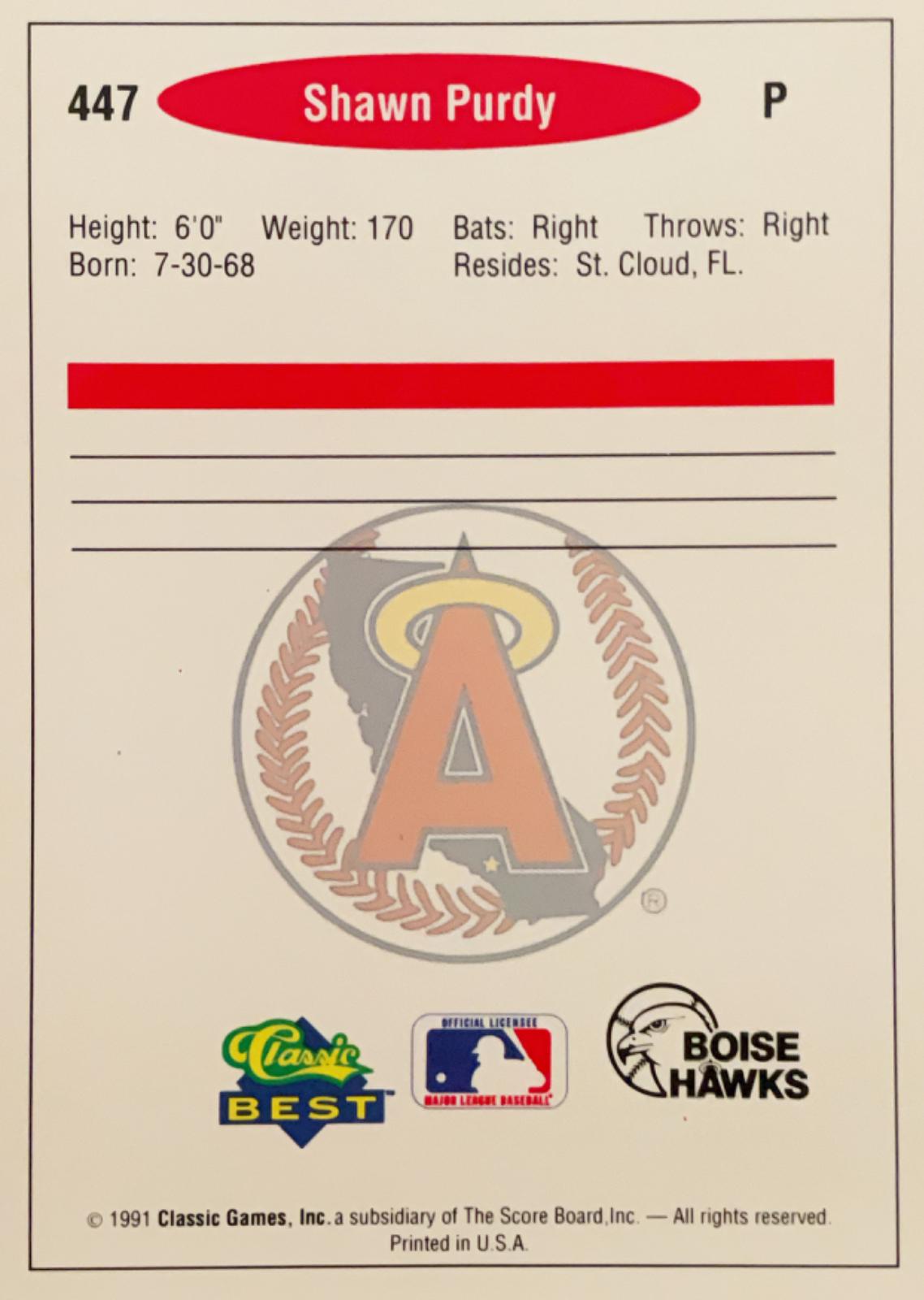 Shawn Purdy #447 Prices | 1991 Classic Best | Baseball Cards