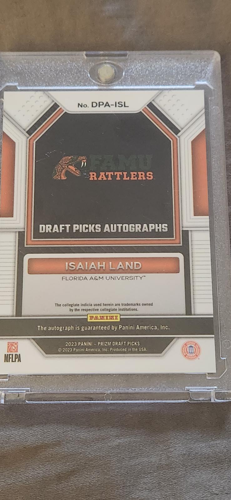 Isaiah Land [Auto] #Dpa-isl Prices [Rookie] | 2023 Panini Prizm Draft ...