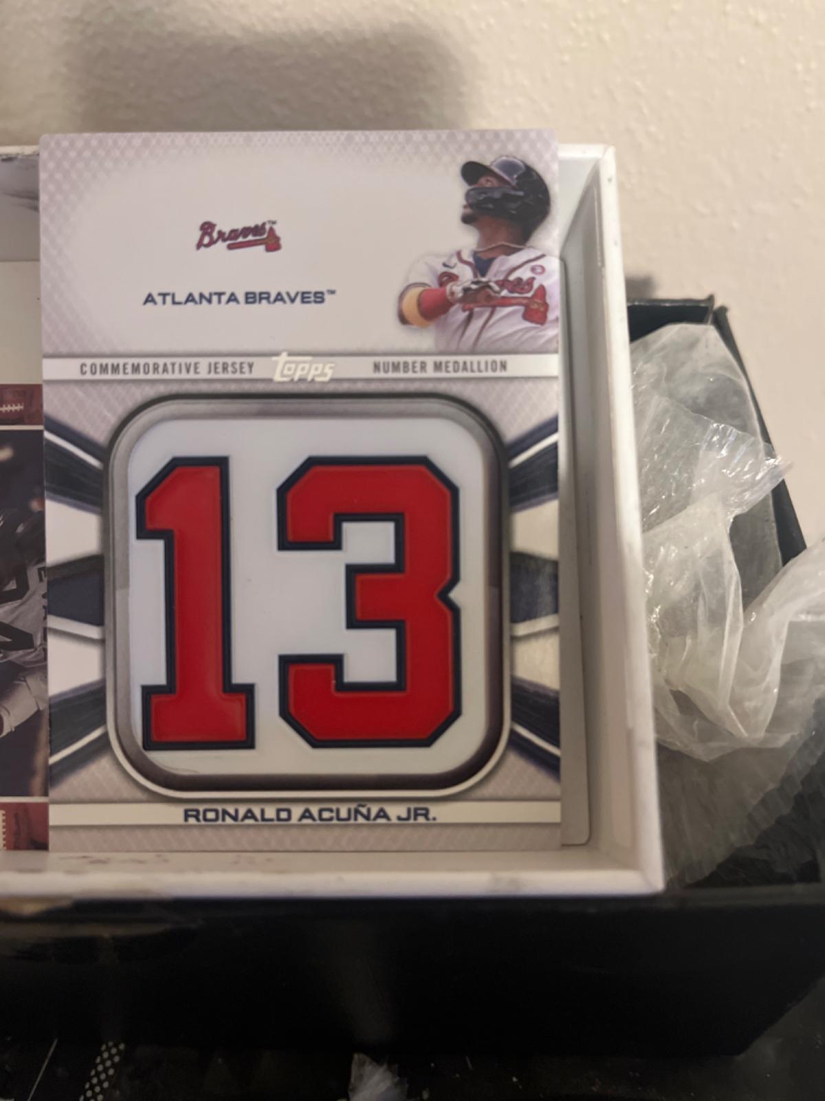 Ronald Acuna Jr. | Ungraded | 2022 Topps Player Jersey Number Medallion ...
