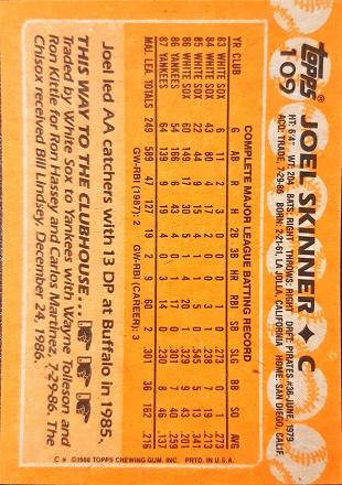 Joel Skinner #109 Prices | 1988 Topps | Baseball Cards