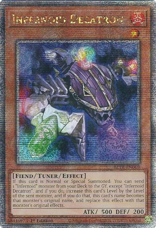 Infernoid Decatron [Quarter Century Secret Rare] BLTR-EN069 Prices | YuGiOh Battles of Legend ...