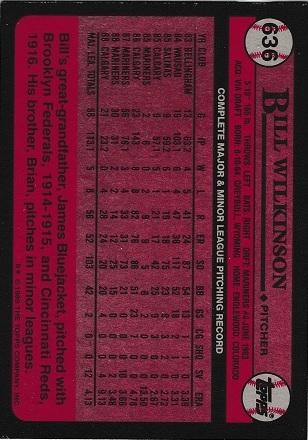 Bill Wilkinson #636 Prices | 1989 Topps | Baseball Cards