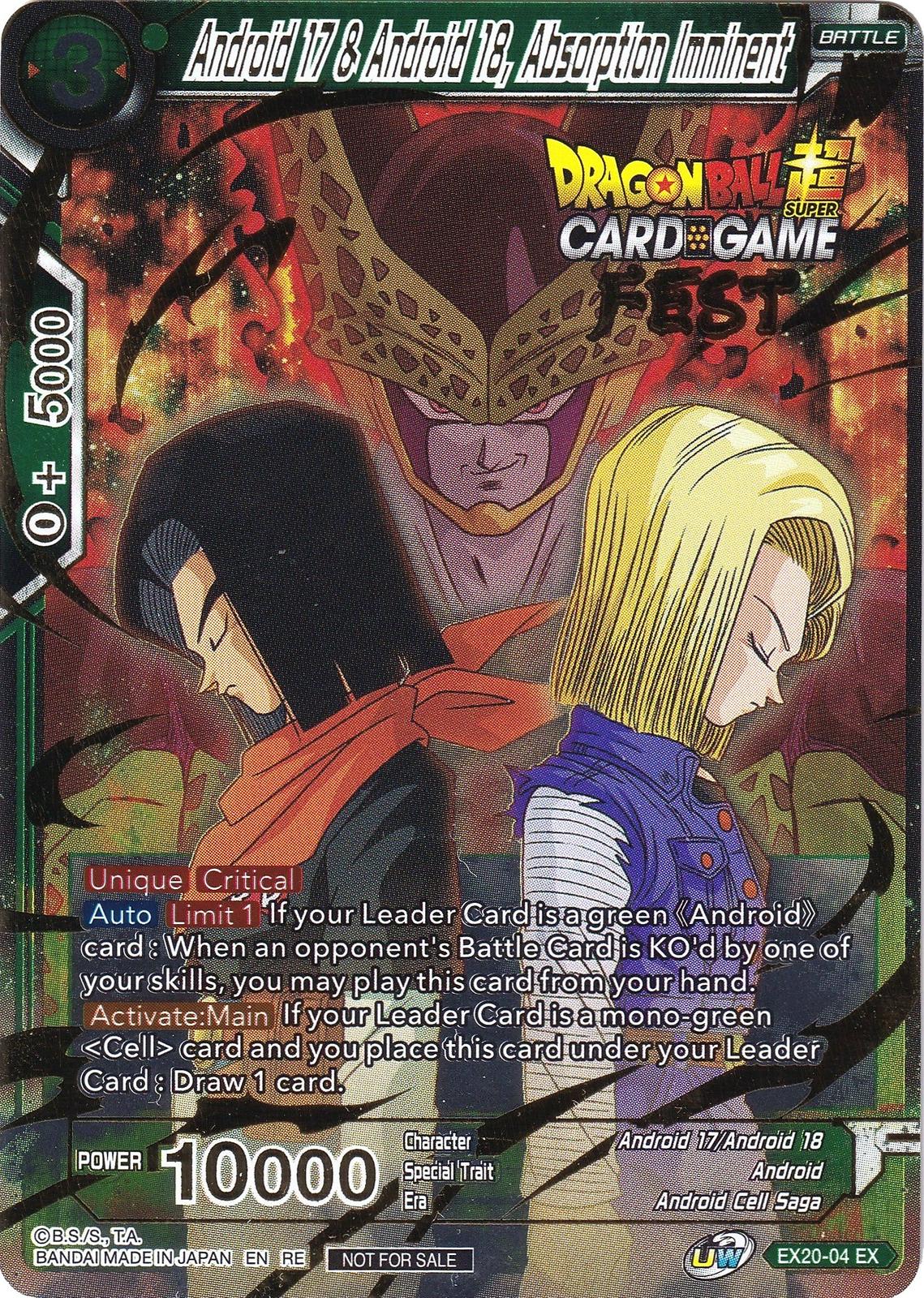 Android 17 & Android 18, Absorption Imminent [Card Game Fest 2022 Foil ...