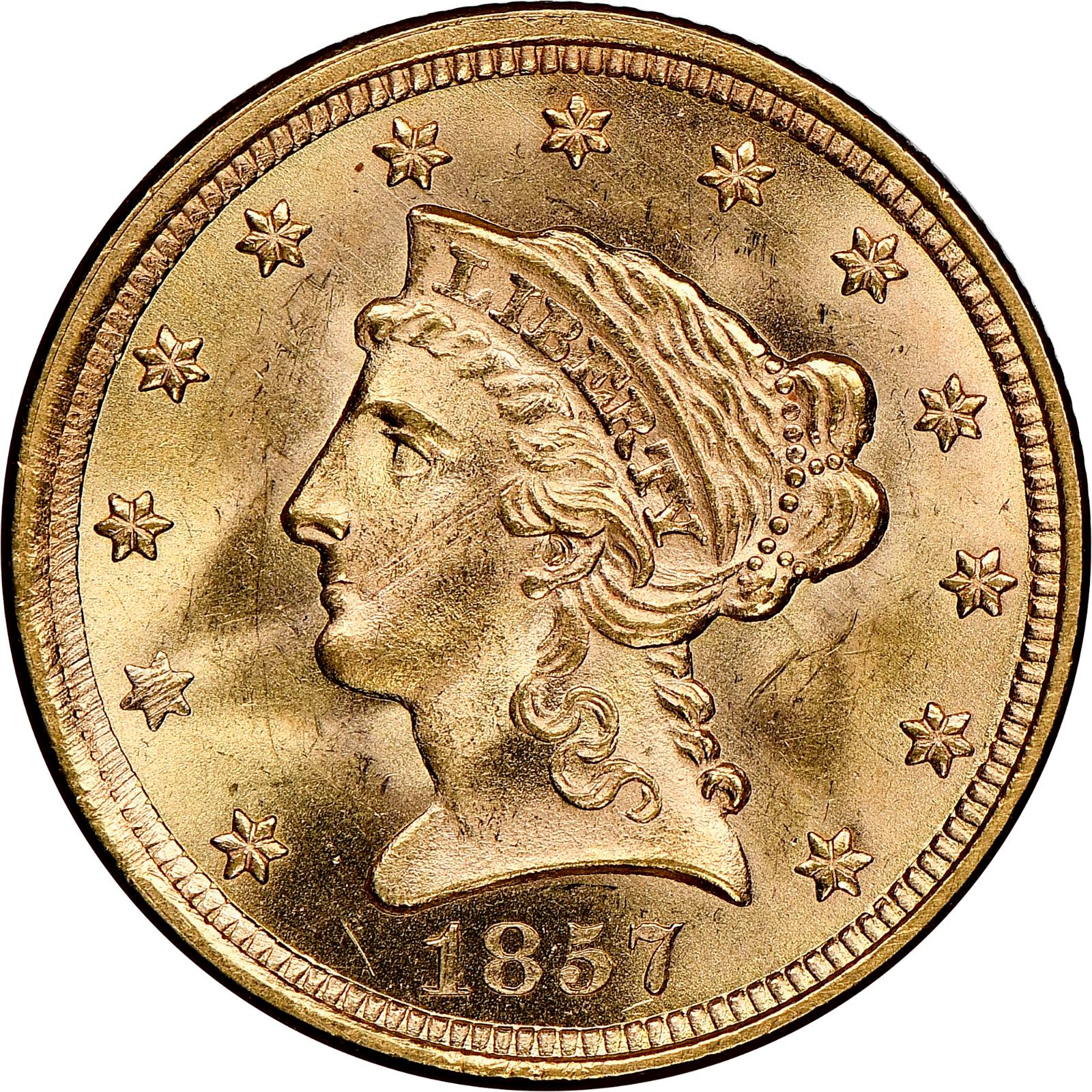 1857 O Liberty Head Quarter Eagle Prices | Ungraded, NGC, PCGS Values