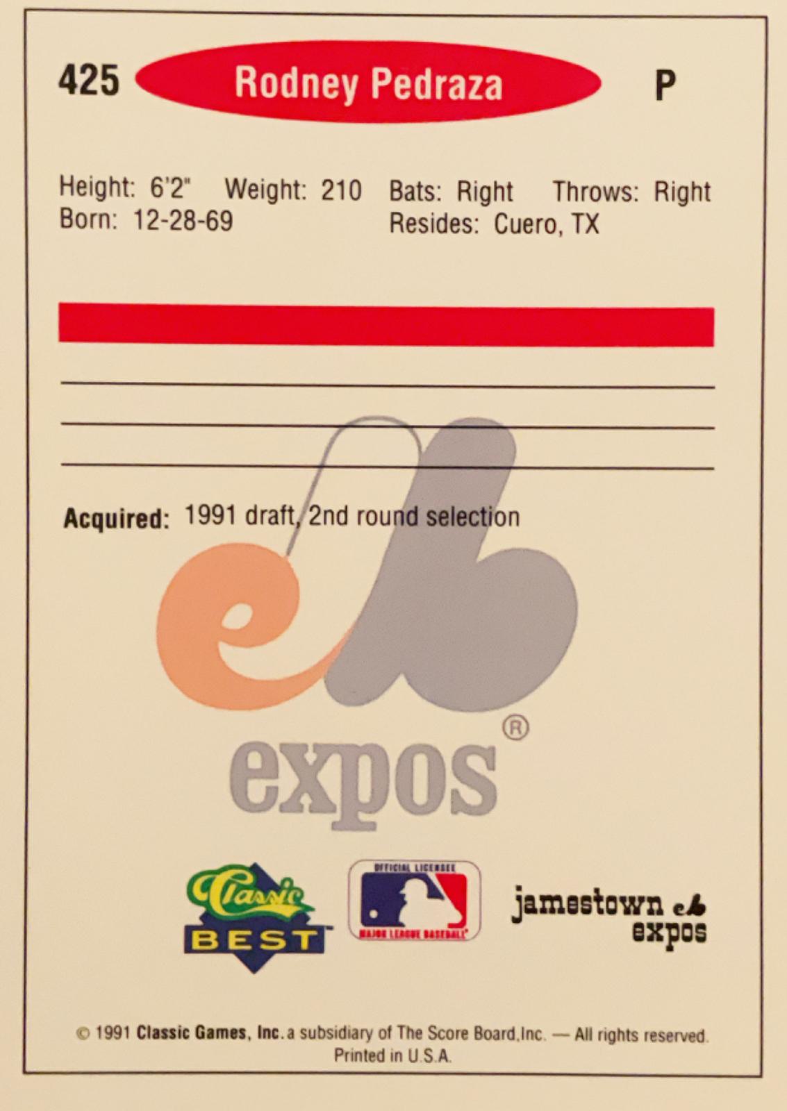 Rodney Pedraza #425 Prices | 1991 Classic Best | Baseball Cards