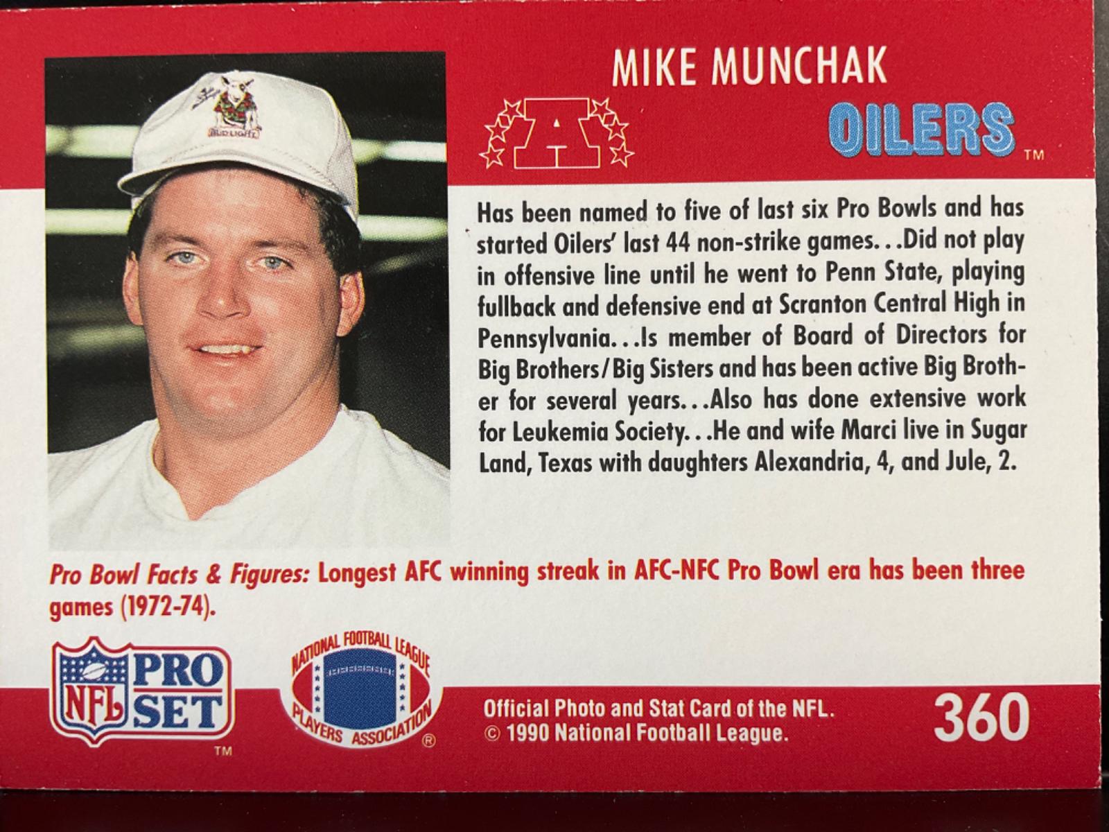 Mike Munchak #360 Prices | 1990 Pro Set | Football Cards