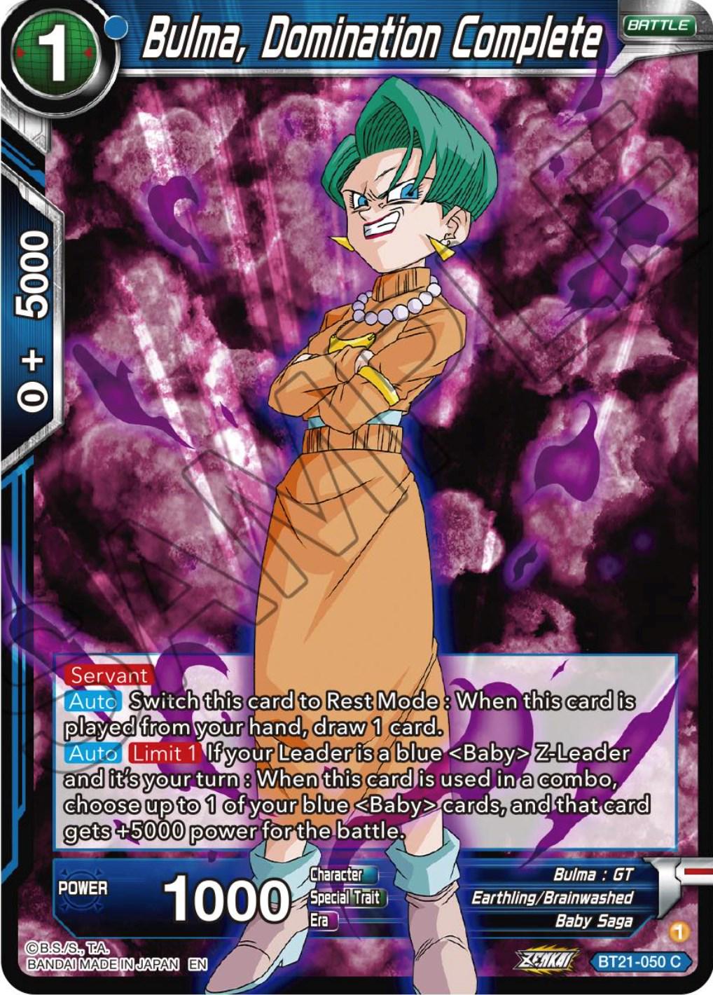 Bulma, Domination Complete BT21-050 Prices | Dragon Ball Super Wild ...