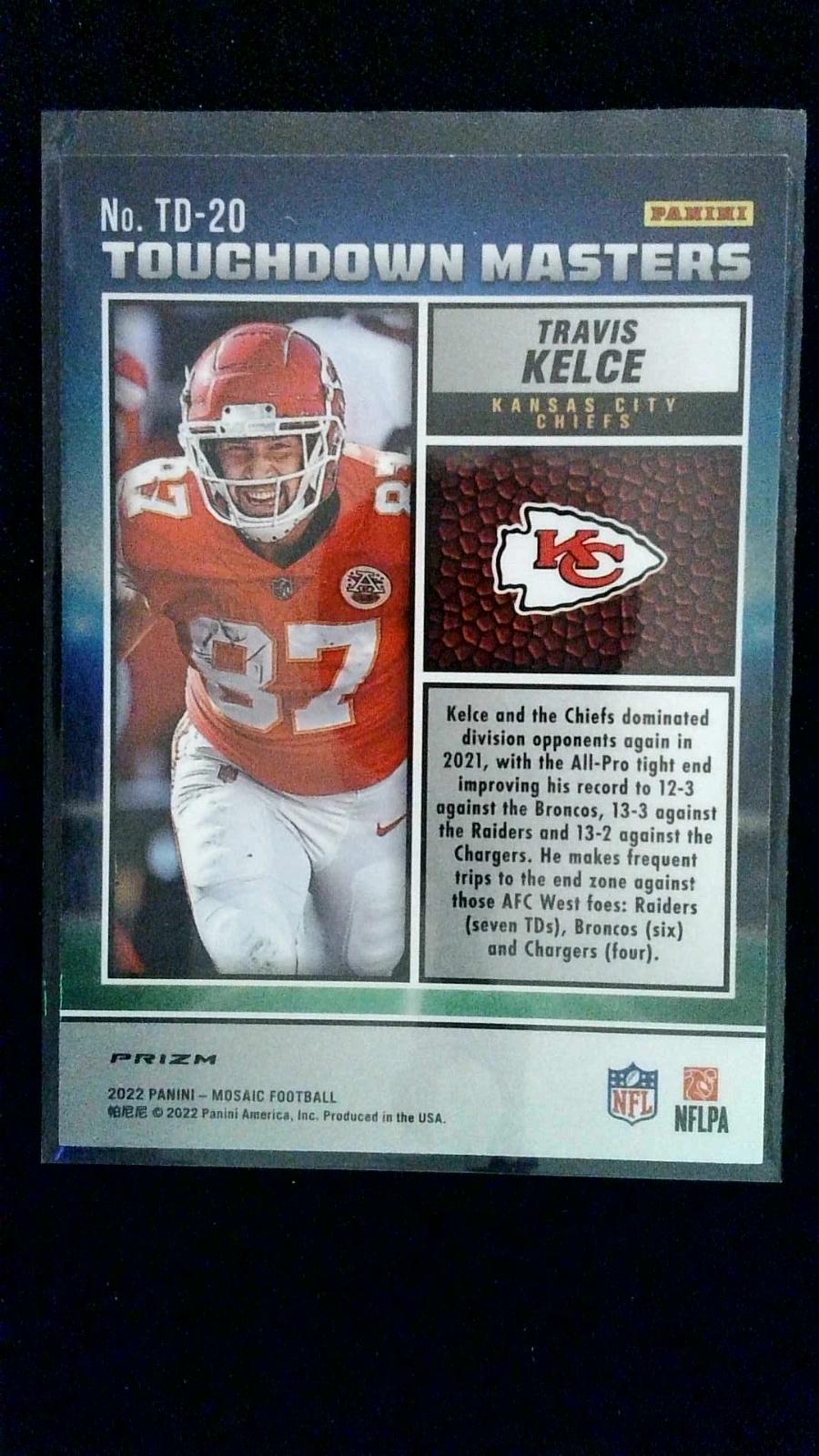 Travis Kelce [Green] #TD-20 Prices | 2022 Panini Mosaic Touchdown ...