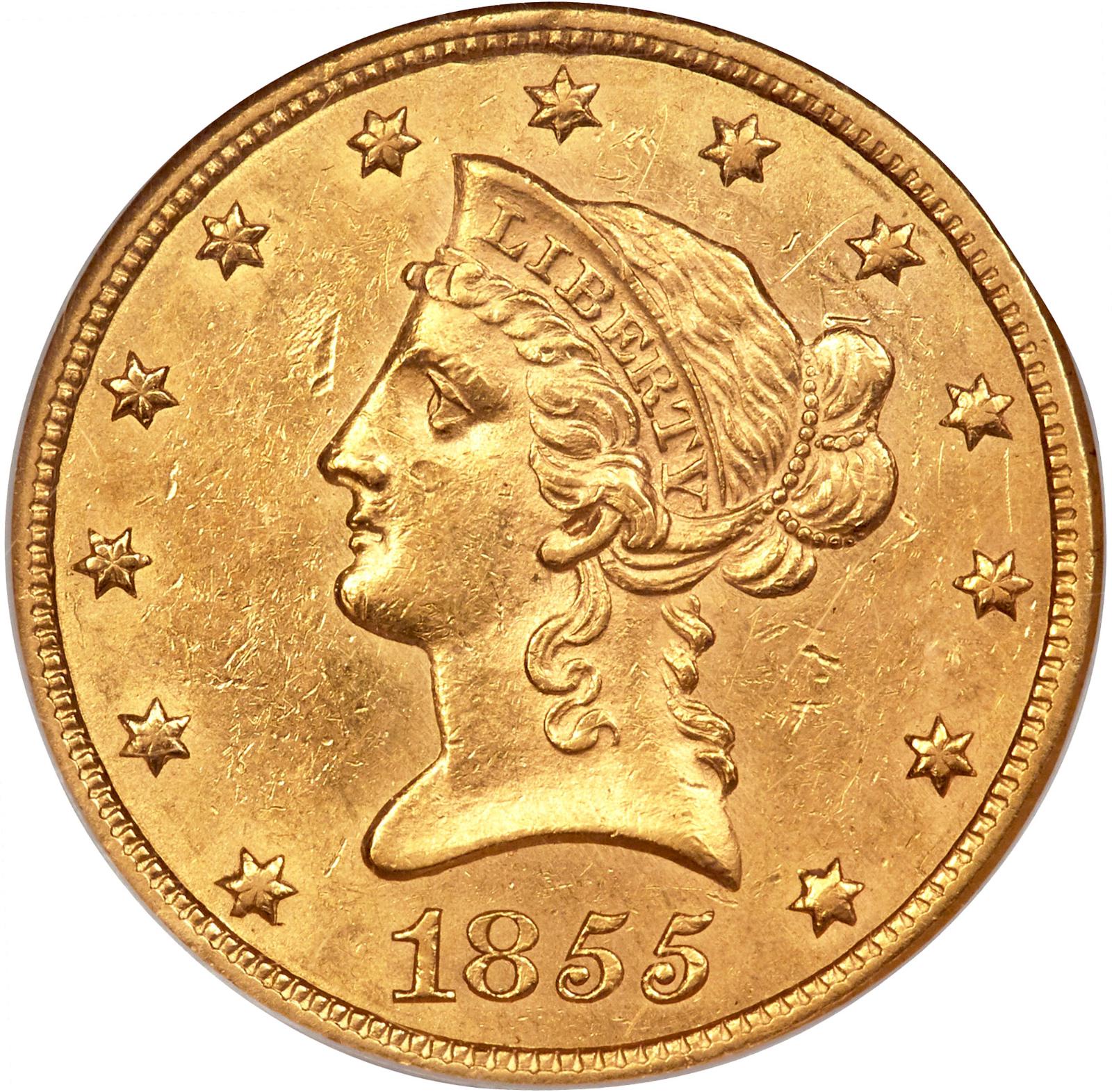 1855 Liberty Head Gold Eagle Prices | Ungraded, NGC, PCGS Values