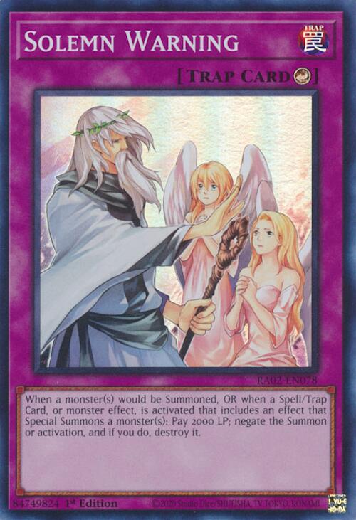 Solemn Warning [Super Rare] RA02-EN078 Preise | YuGiOh 25th Anniversary ...