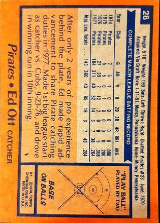 Ed Ott #28 Prices | 1978 Topps | Baseball Cards