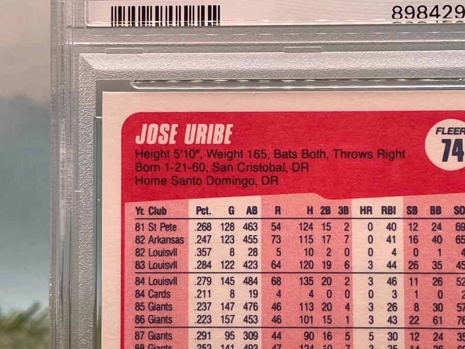Jose Uribe [Error] #74 Prices | 1990 Fleer | Baseball Cards