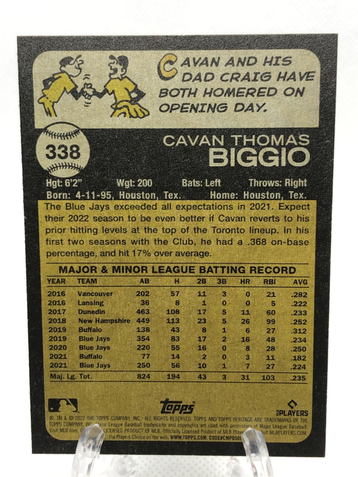 Cavan Biggio #338 Prices | 2022 Topps Heritage | Baseball Cards