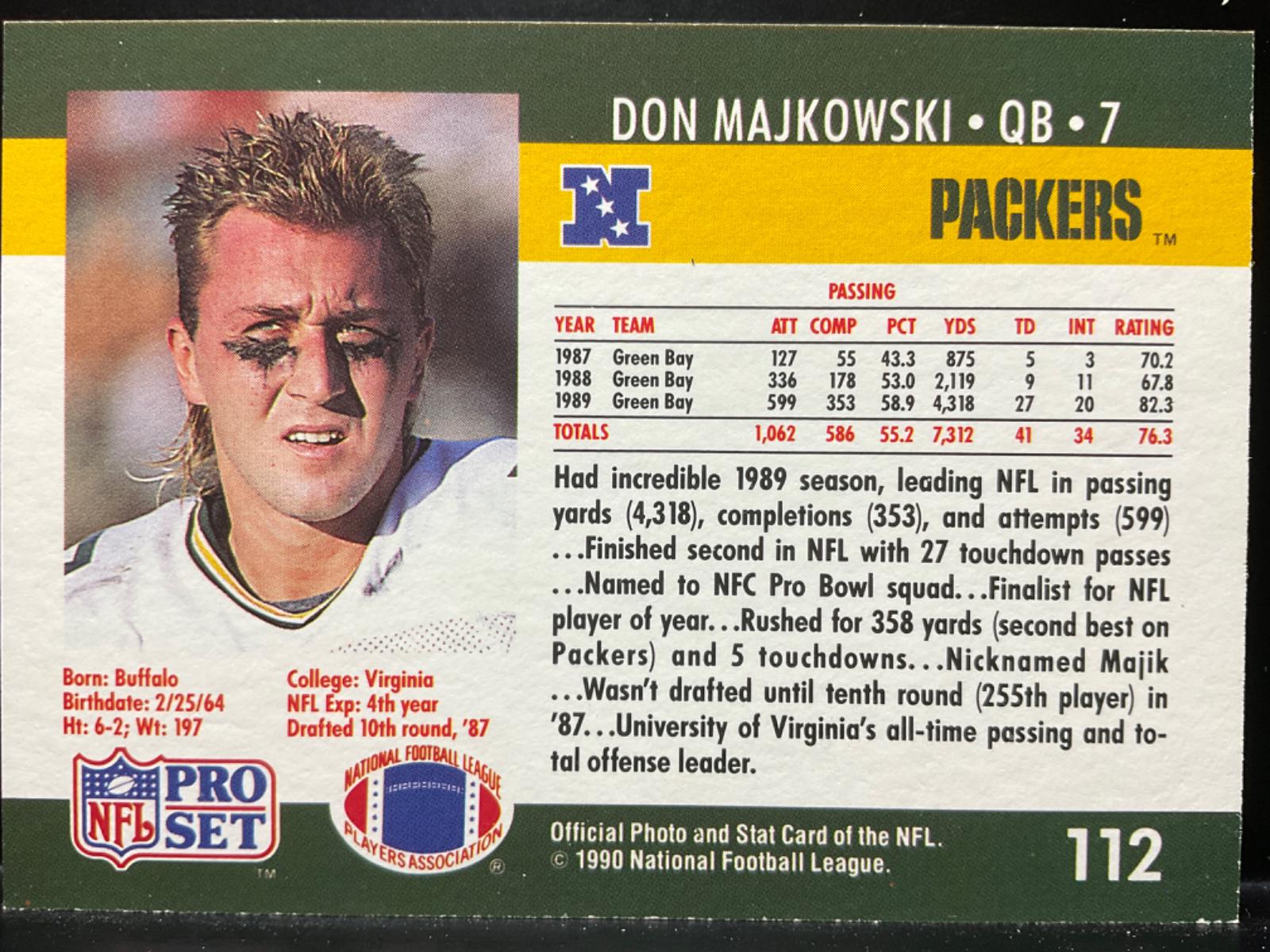 Don Majkowski #112 Prices | 1990 Pro Set | Football Cards