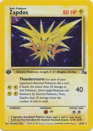 Zapdos [1st Edition] #15 Prices | Pokemon Fossil | Pokemon Cards