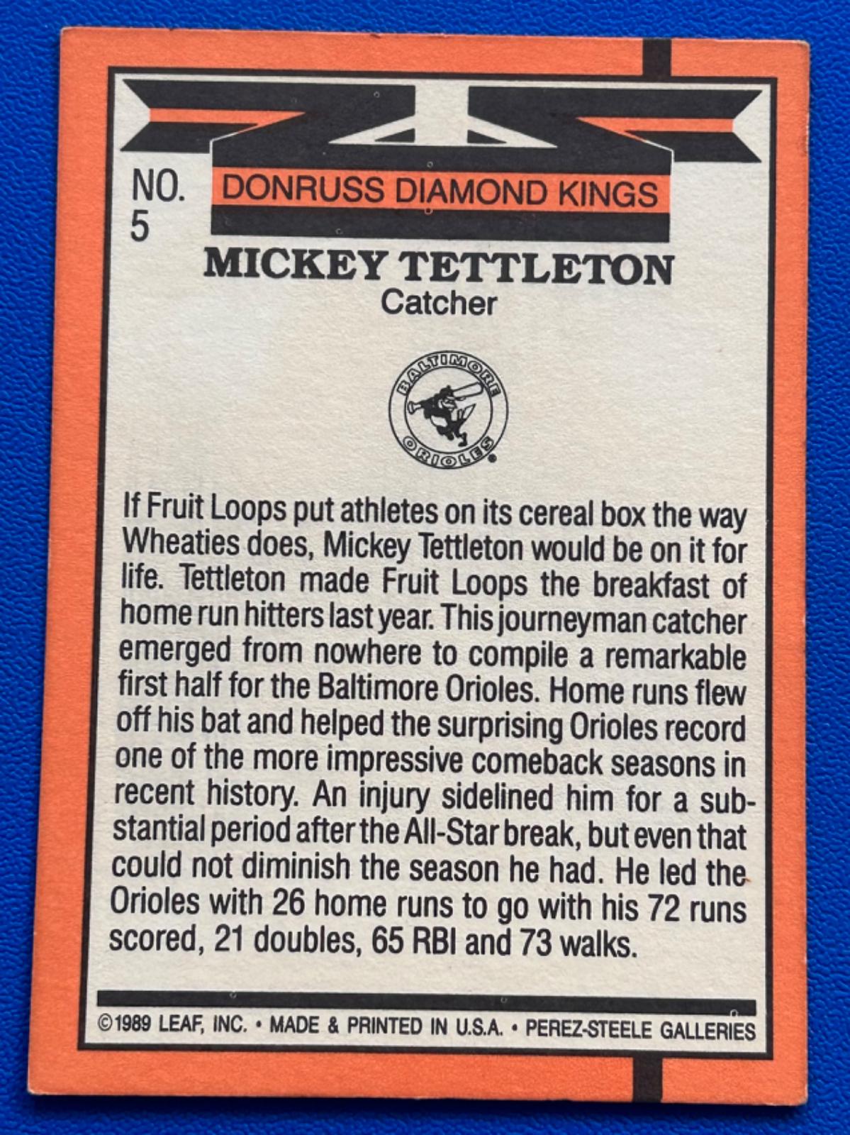Mickey Tettleton #5 Prices | 1990 Donruss | Baseball Cards