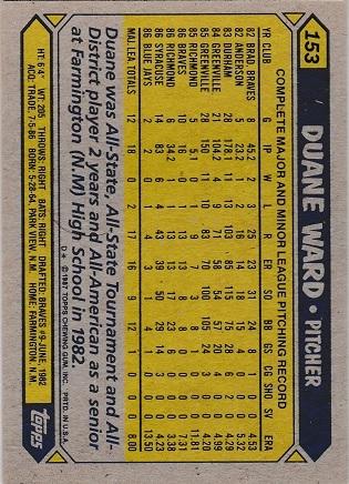Duane Ward #153 Prices [Rookie] | 1987 Topps | Baseball Cards