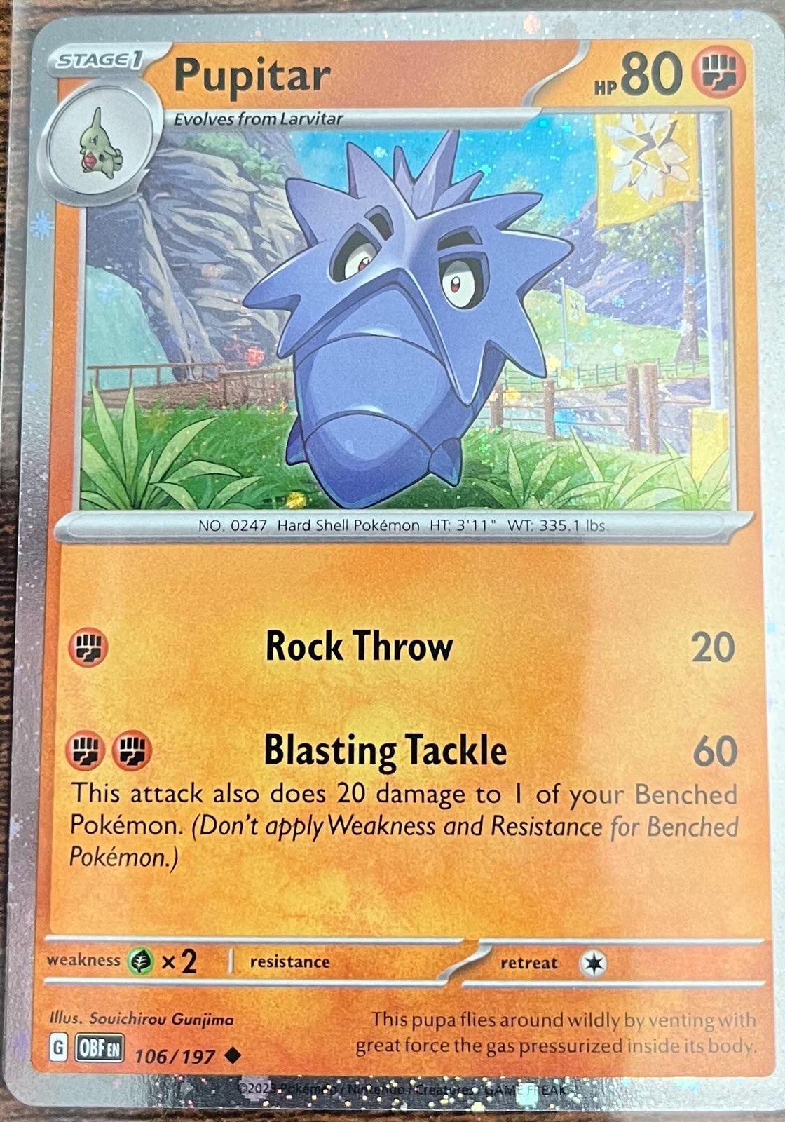 Pupitar [Cosmos Holo] #106 Precios | Pokemon Obsidian Flames | Tarjetas ...