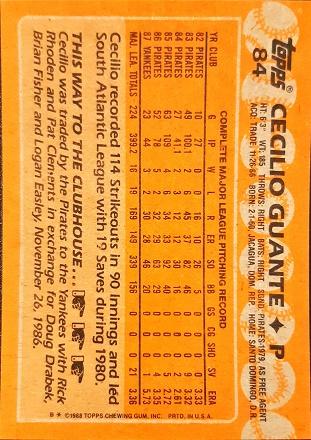 Cecilio Guante #84 Prices | 1988 Topps | Baseball Cards