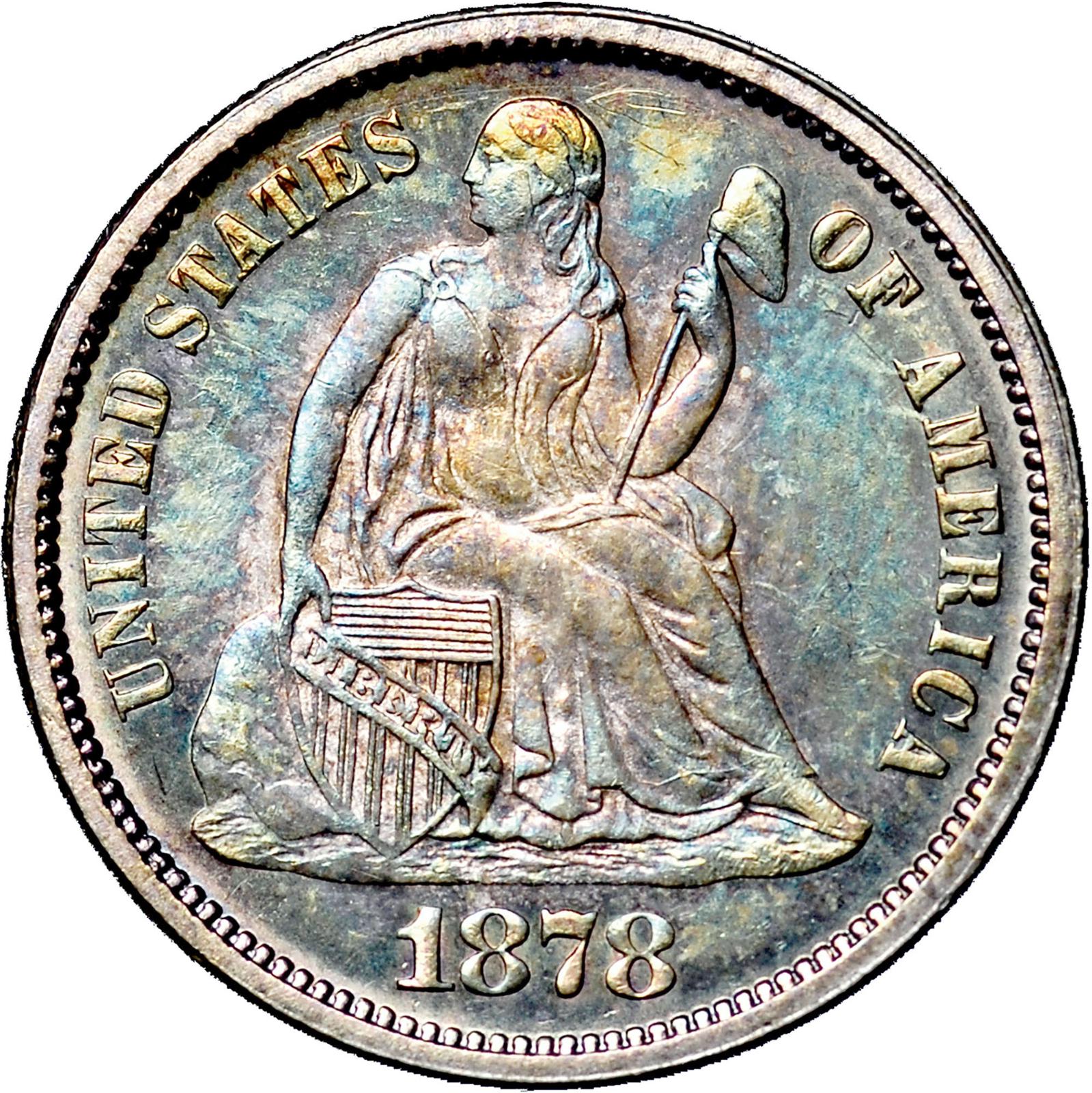 1878 Seated Liberty Dime Prices | Ungraded, NGC, PCGS Values