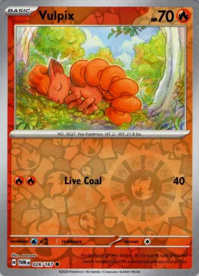 Vulpix [Reverse Holo] #26 Prices | Pokemon Twilight Masquerade ...
