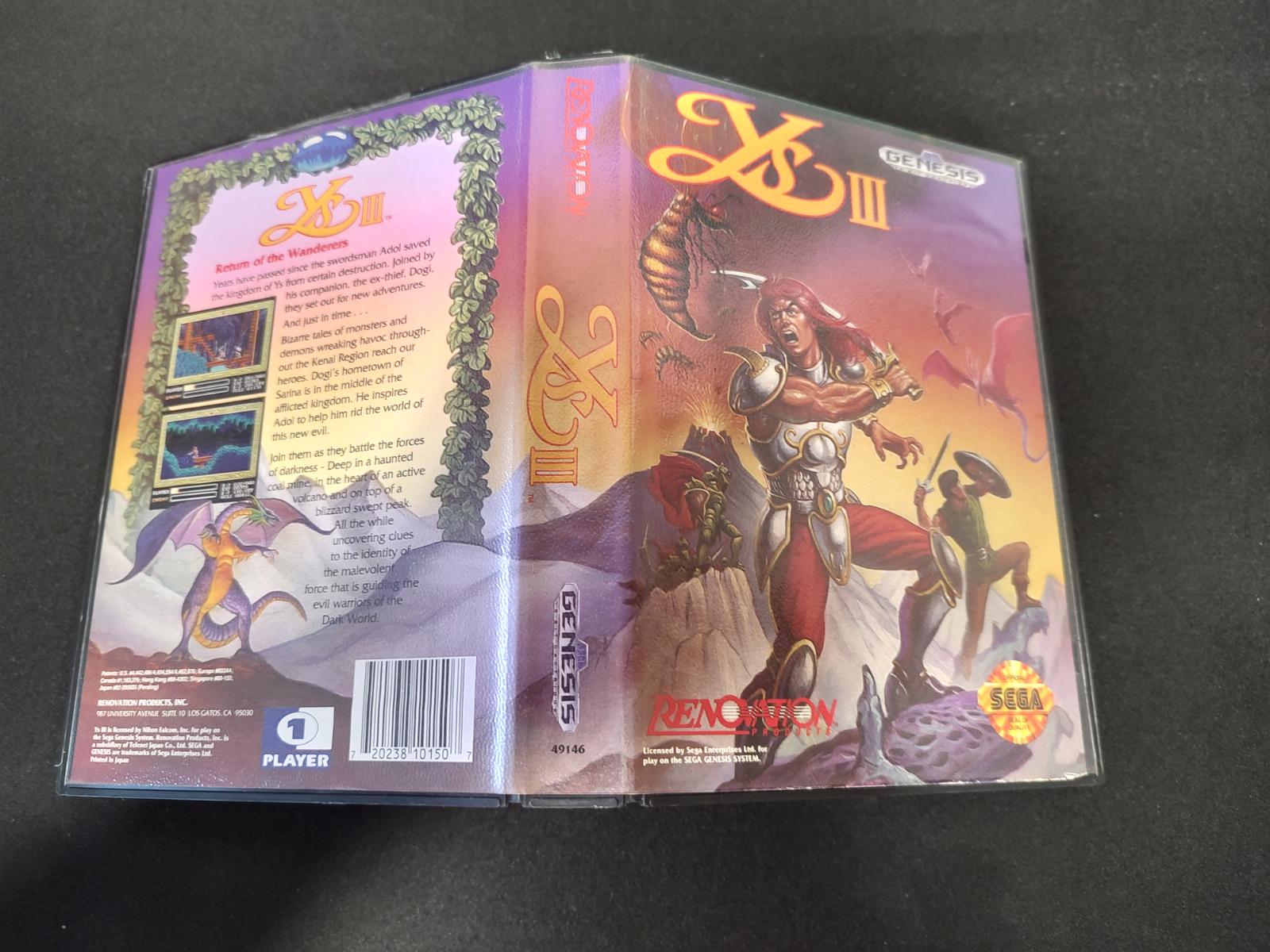 Ys III Wanderers from Ys | Item and Box only | Sega Genesis