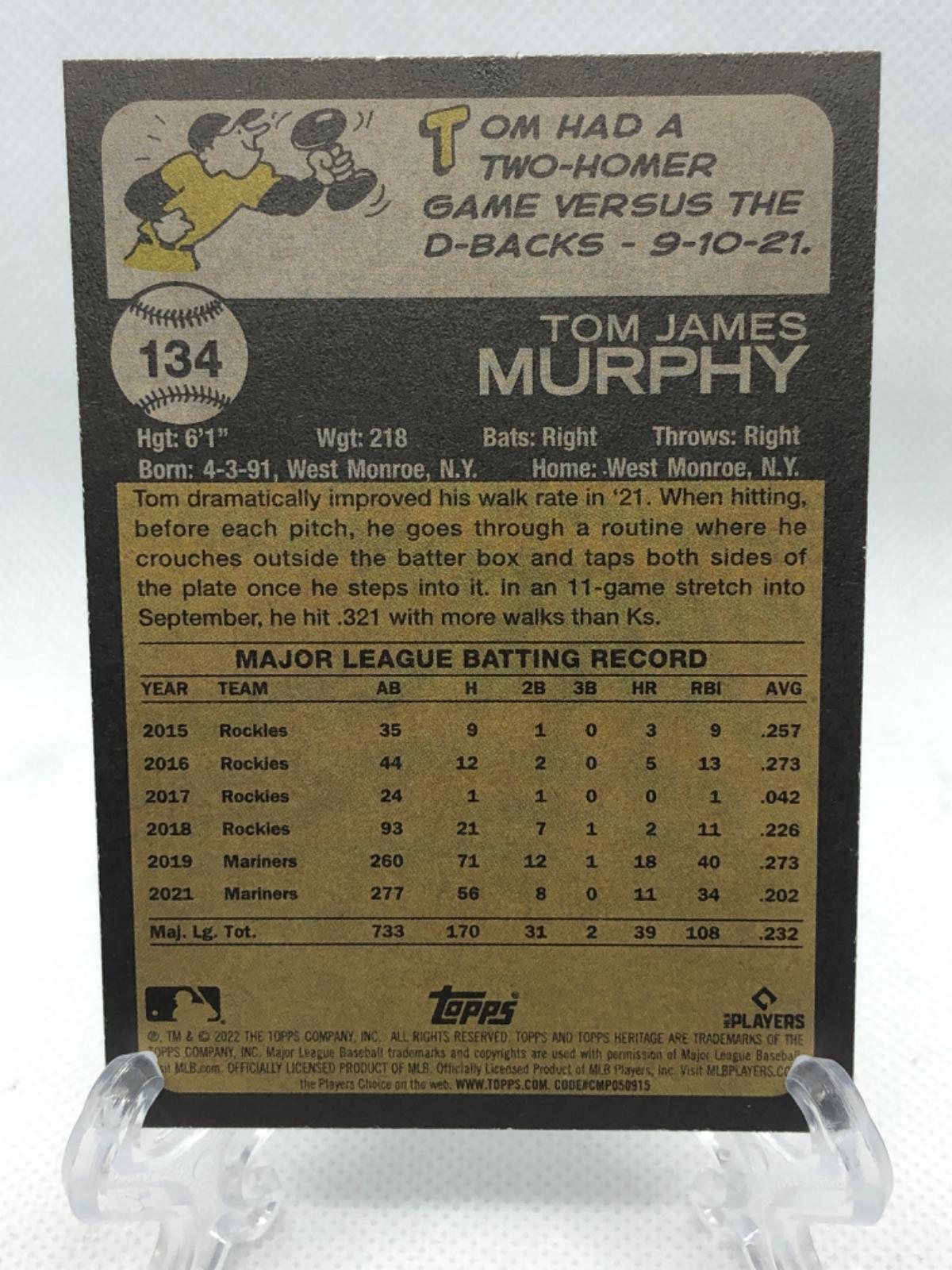 Tom Murphy #134 Prices | 2022 Topps Heritage | Baseball Cards