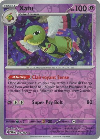 Xatu [Reverse Holo] #72 Prices | Pokemon Paradox Rift | Pokemon Cards