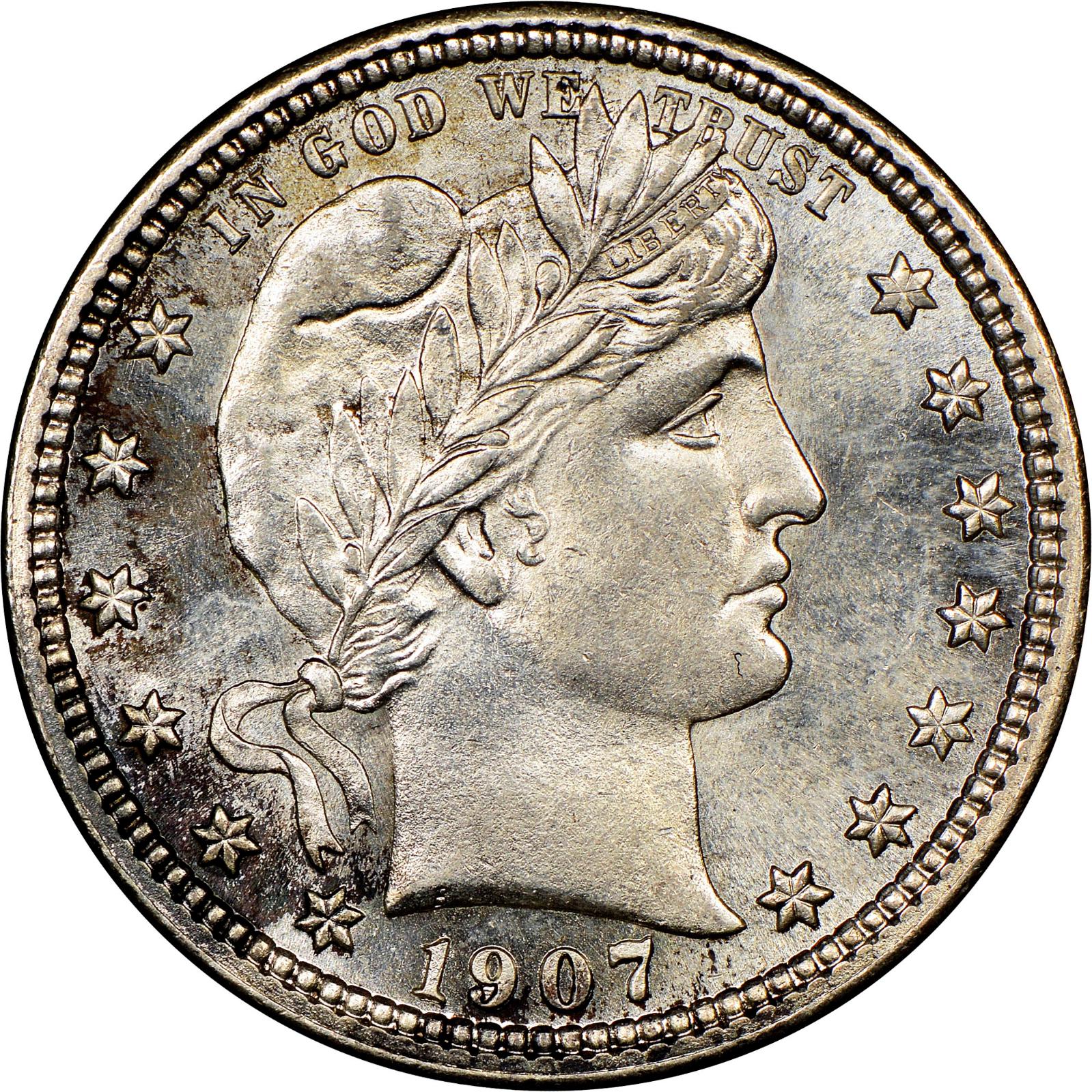 1907 [PROOF] Barber Quarter Prices | Ungraded, NGC, PCGS Values